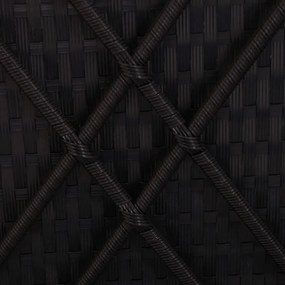 Zahradní lehátko s poduškou a čajovým stolkem polyratan černé,  46228