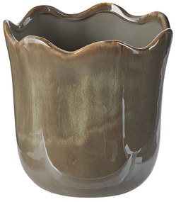 GLAZE Květináč 19 cm - olivová
