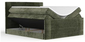 Tmavě zelená boxspring postel s úložným prostorem 180x200 cm Bergamo – Maison de Rêve