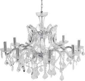 Stříbrný křišťálový lustr Edison - Ø 80*60 cm E14/max 8*40W