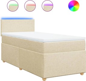 Box spring postel s matrací krémová 90x200 cm textil 3288861