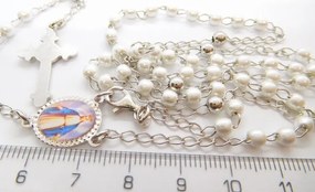 Klenoty Budín Luxusní stříbrný perlový růženec s perlami 925/1000 50cm+10cm 030198300008