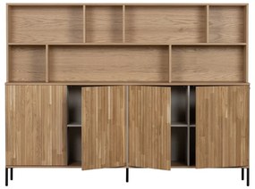 Knihovna v dekoru dubu v přírodní barvě 200x150x44 cm Gravure – WOOOD