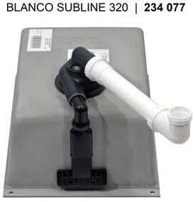 Blanco Subline 320-U, silgranitový dřez pod pracovní desku 350x460x190 mm, 1-komorový, šedá vulkán, BLA-527343