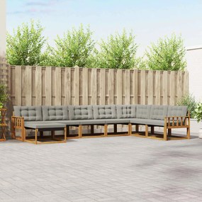 Venkovní pohovková souprava 8 ks Přírodní a světle šedá 3369742