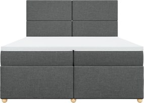 Box spring postel s matrací tmavě šedá 200x200 cm textil 3293681