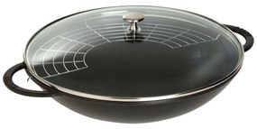 Staub pánev wok se skleněnou poklicí 37 cm/5,7 l černá, 1313923