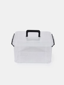 Sinsay - Transparentní úložný box s víkem a úchyty - bílá