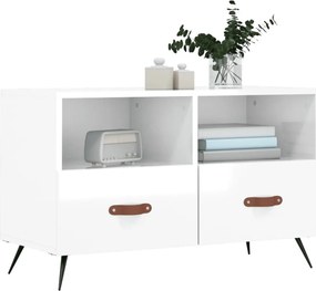 vidaXL TV skříňka 80 x 36 x 50 cm kompozitní dřevo [828942] Barva: bílá s vysokým leskem