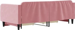 Válenda s přistýlkou a zásuvkami růžová 90 x 200 cm samet 3197114