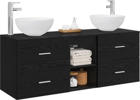 Sada koupelnových skříněk 3 ks Černý dub 49,5 x 35 x 63 cm 3405788