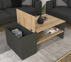 VerDesign IZMAEL industriální konferenční stolek, sapphire / antracit