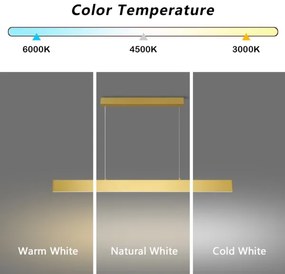 Brilagi - LED Stmív. lustr na lanku SLIMLINE LED/40W/230V 3000-6000K zlatá + DO