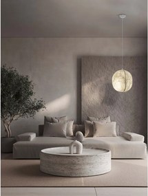 Bílé kovové závěsné svítidlo s textilním stínidlem ø 42 cm Pierida – Nova Luce