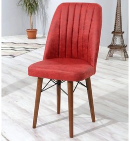 Červená židle Lemeda Kare Gold