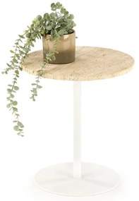 Konferenční stolek Traverso 45 cm travertin/bílý