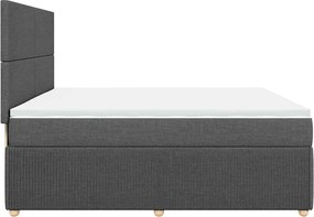 Box spring postel s matrací tmavě šedá 200x200 cm textil 3294457