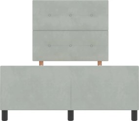 Postel s boxspringem s čelo Světle šedá 120 x 200 cm samet 3344933