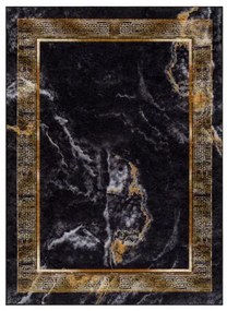 MIRO 51278.809 mycí kobereček Mramor, řecký protiskluz černý / zlatý velikost 160x220 cm | krásné koberce cz