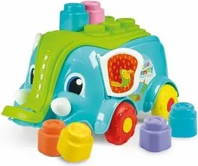 Clementoni Soft Clemmy Vozík slůně / 10 kostek / od 9 měsíců