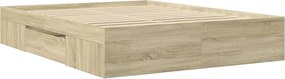Rám postele bez matrace dub sonoma 150x200 cm kompozitní dřevo 3295466