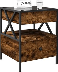 Noční stolek s Infinity LED kouřový dub 40 x 40 x 51 cm 3284103