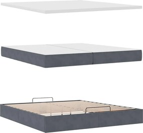 Osmanský rám postele s matrací tmavě šedý 200x200cm samet 3312645
