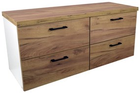 Comodo Koupelnová skříňka pod deskové umyvadlo Agria W 120-HD - bílá/zlatý dub