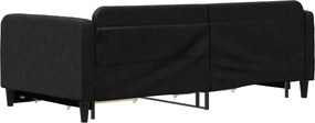 Válenda s přistýlkou a zásuvkami černá 100 x 200 cm textil 3196859