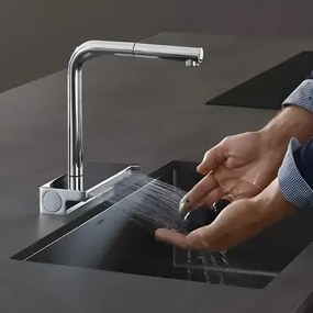 Hansgrohe Aquno Select chrom / Dřezová baterie / výsuvná koncovka / Sa