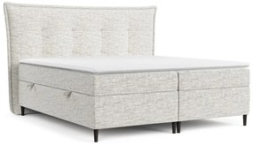 Světle šedá boxspring postel s úložným prostorem 160x200 cm Sinai – Maison de Rêve