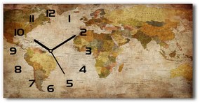Wallmuralia Skleněné hodiny na stěnu Polytická mapa 60x30 cm