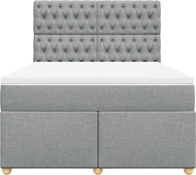 Box spring postel s matrací světle šedá 140 x 200 cm textil 3293610