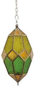 Orientální závěsná lampa Sellima - žluto zelena
