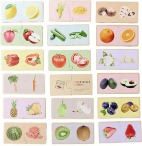 EICHHORN Puzzle Montessori Ovoce a zelenina / 34 dílků / dřevo / od 2