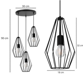 Závěsné svítidlo Nuvola 7, 3x drátěné stínítko (výběr ze 2 barev), o, i