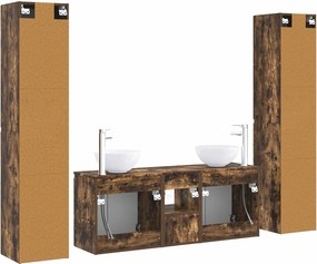 Sada koupelnového nábytku 5 ks Kouřový dub 33 x 34,5 x 160 cm 3406028