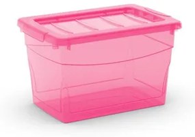 KIS Plastový úložný box Omnibox S Růžový 16 L