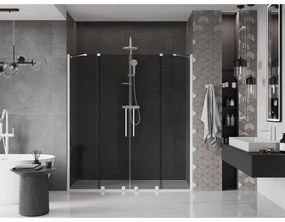 Mexen Velar Duo, posuvné sprchové dveře do otvoru 170 cm, 8mm šedé sklo, bílá matná, 871-170-000-42-20