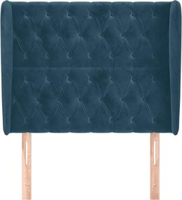 Čelo postele typu ušák tmavě hnědé 103x23x118/128 cm textil 3118338