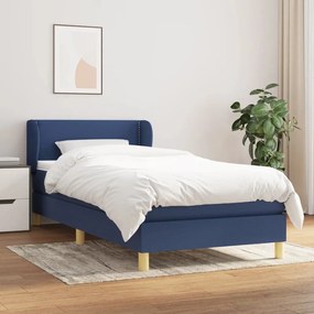 vidaXL Box spring postel s matrací 90x200 cm textil [3126694] Barva: Modrá