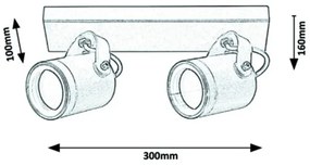 Rabalux - Venkovní nástěnné bodové svítidlo 2xGU10/35W/230V IP44