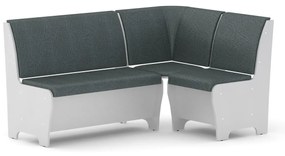 Bílá rohová lavice TUNIS vinyl šedá