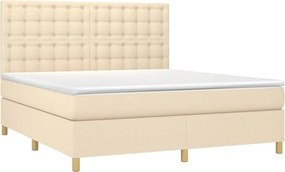 Box spring postel s matrací krémová 160x200 cm textil 3142670