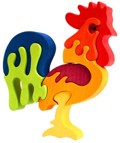 Fauna Dřevěné vkládací puzzle z masivu velký kohout