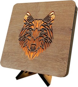Li-Go "Hlava vlka" lampa 19x19 cm provedení povrchu: dub světlý