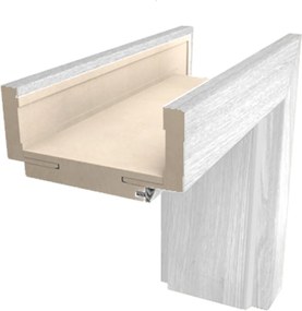 Obložková zárubeň DRE 80 cm pro tloušťku stěny 10-12,5 cm borovice bílá levá O2BB80L