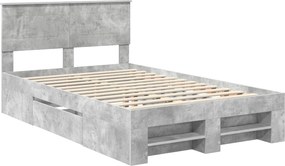 Rám postele s čelo Betonově šedá 120 x 200 cm Kompozitní dřevo 3408784