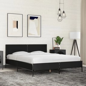 Rám postele černý 150 x 200 cm kompozitní dřevo a kov 3280002