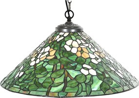 Závěsné zelené svítidlo Tiffany Tremblay - Ø 50x135 cm